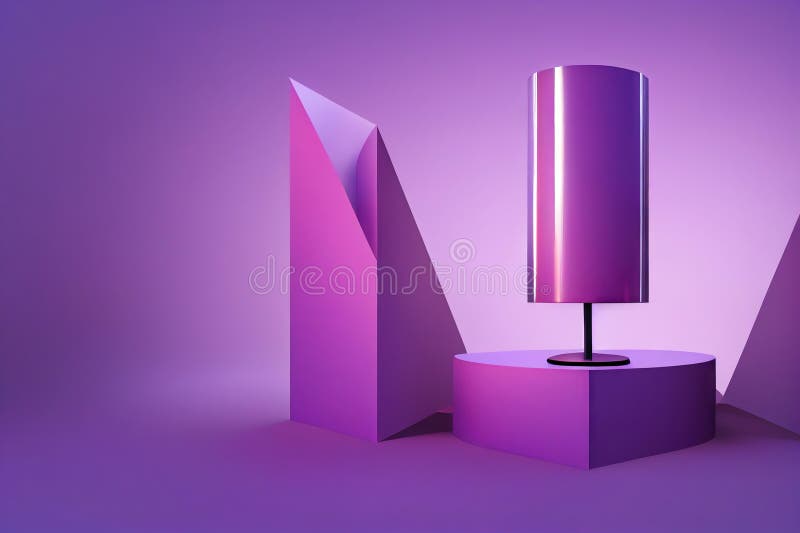 Purple Geometric Abstract Form with Modern 3d Shape. Stock Illustration ...