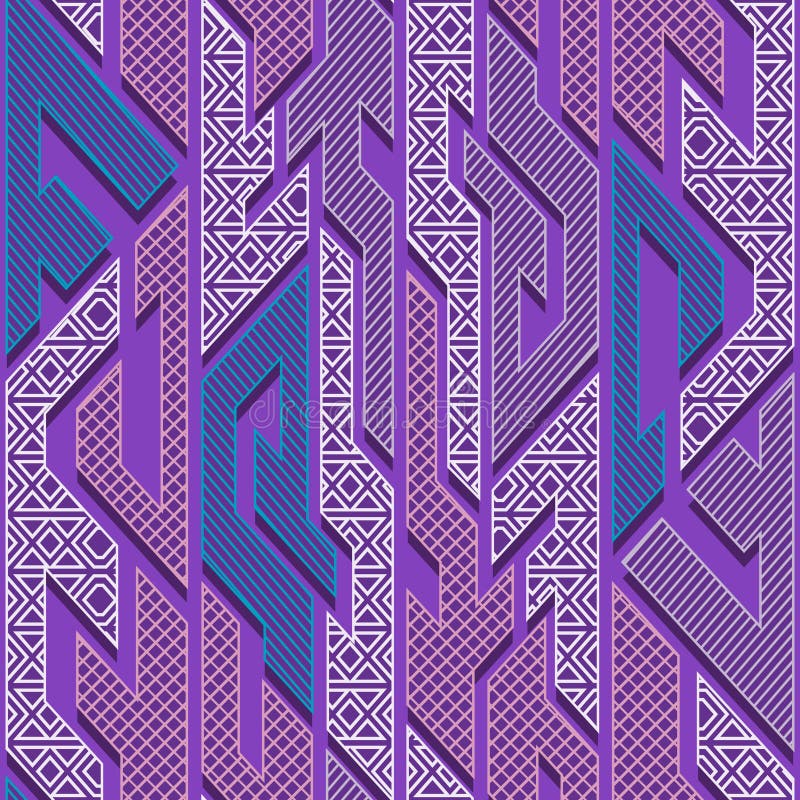 Purple Geometric Seamless Texture Stock Vector - Illustration of design ...