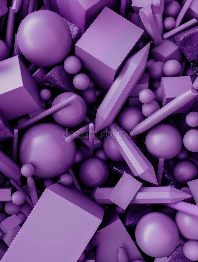 Purple Geometric Shapes Stack Stock Illustration - Illustration of ...