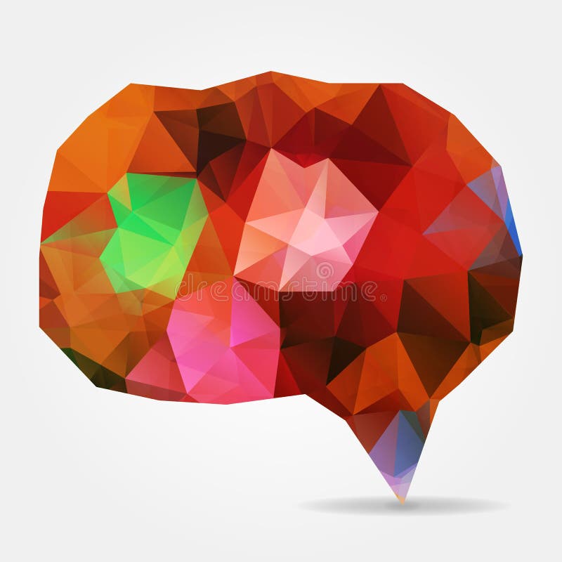 Abstract Purple Speech Bubble Triangular Polygons Stock Illustrations ...