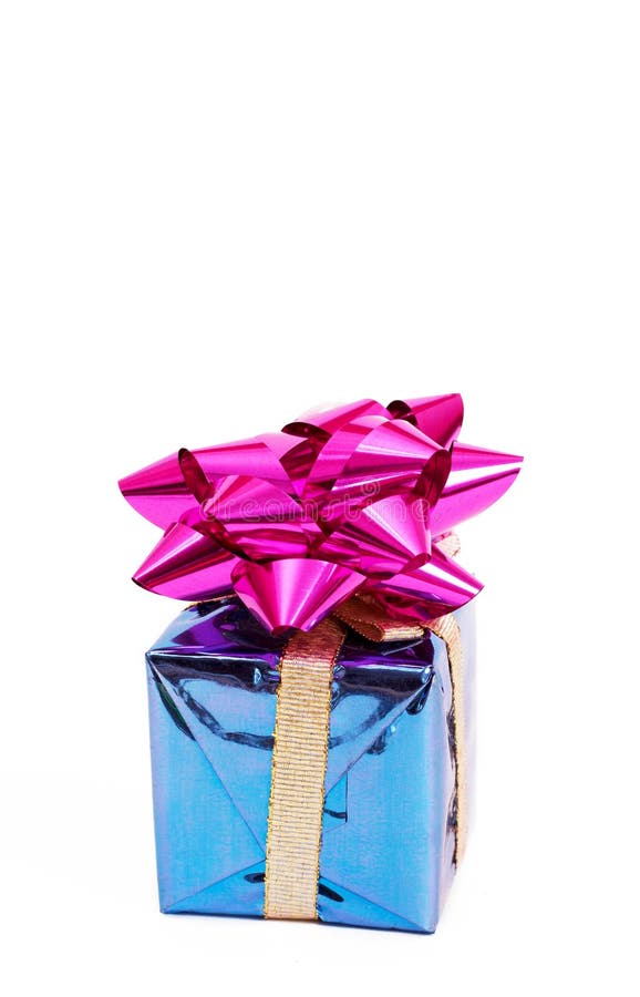 Purple gift box with a bow stock image. Image of christmas - 22427655