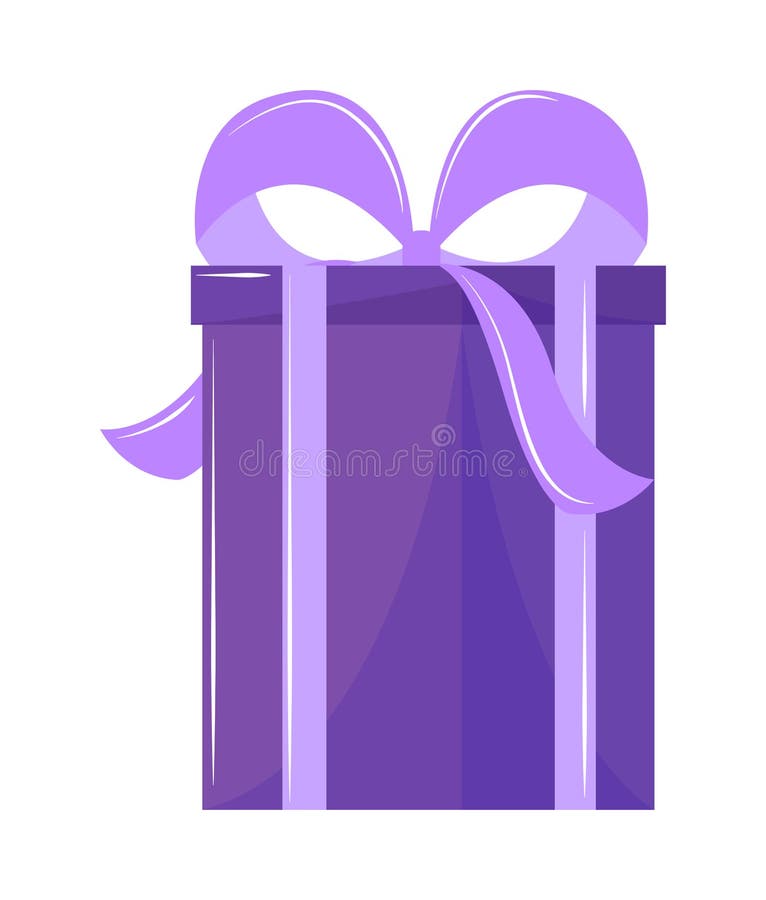 Purple gift box stock illustration. Illustration of surprise - 242869601