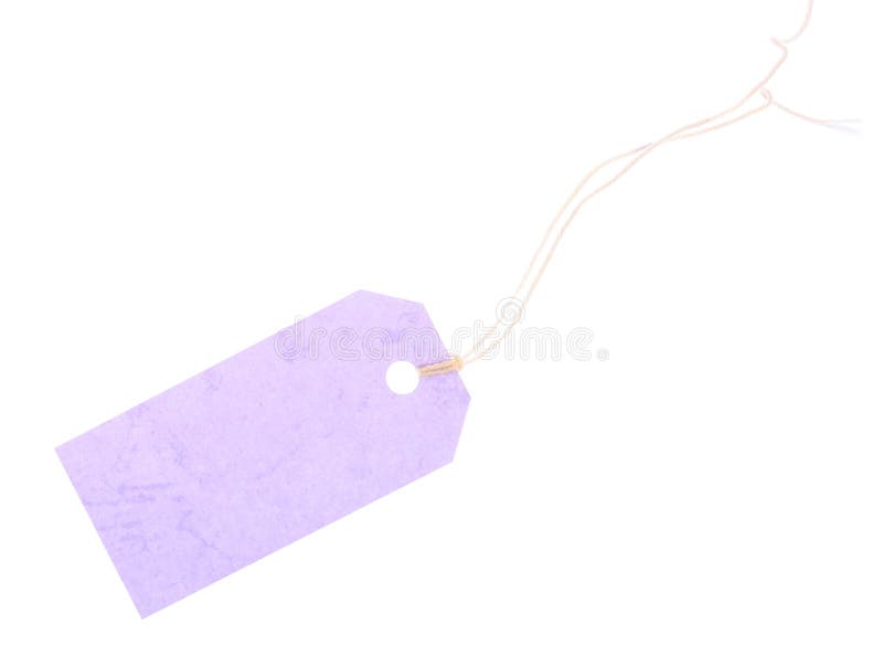 Blank Tag with Purple Ribbon Stock Photo - Image of packaging, package ...