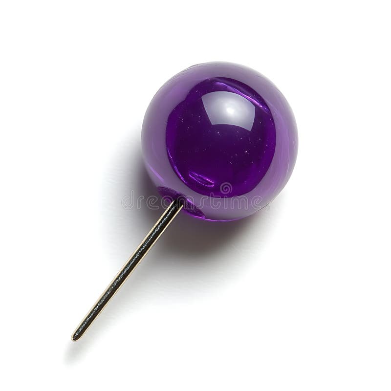 Purple Glass Sphere on Thin Metal Pin Stock Illustration - Illustration ...