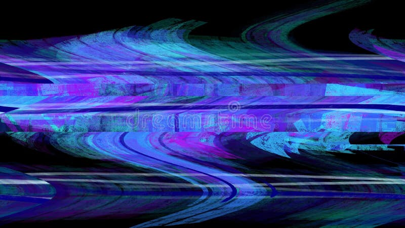 Horizontal Damage Bars with Blue and Red Channel on Black Screen. Stock ...