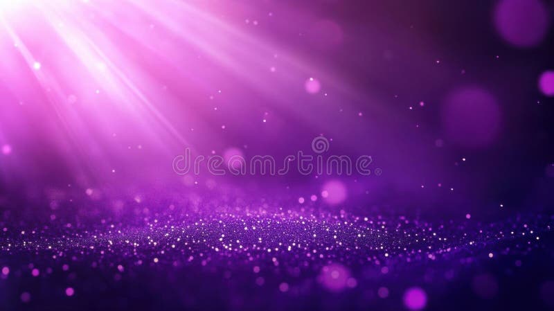 Purple Glitter Background with Spotlight and Bokeh Stock Illustration ...