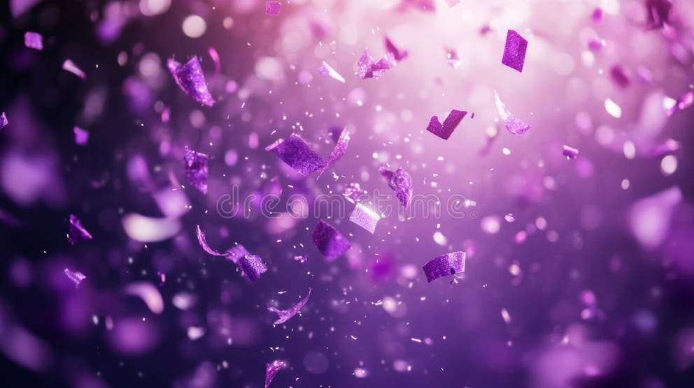 Purple Glitter Confetti Falling through Air Stock Illustration ...