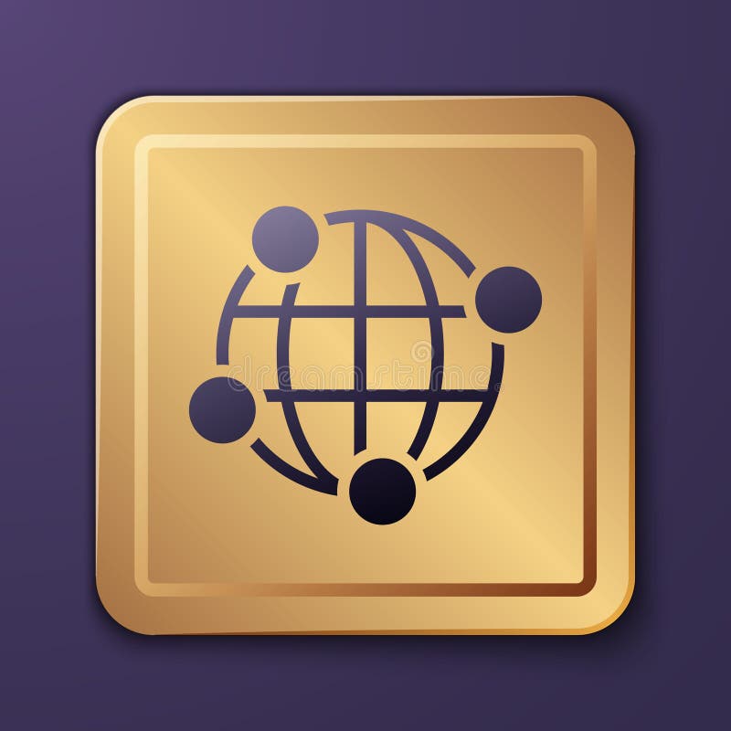 Purple Global Technology or Social Network Icon Isolated on Purple ...