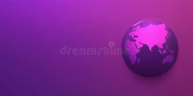 Purple Globe Hologram Representing Global Network and Data Connection ...