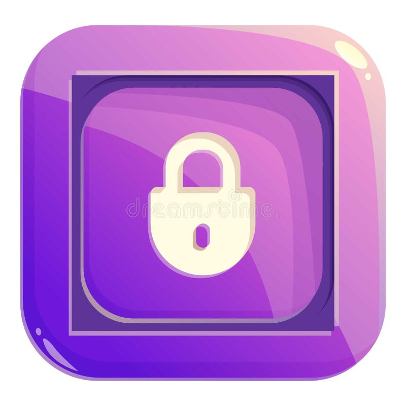 Purple Glossy Button Showing a Padlock for Security Concepts Stock ...
