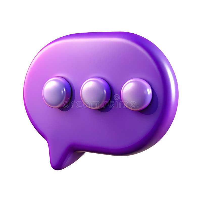 Purple Glossy 3 D Speech Bubble Three Dots Loading Chat Icon Chat ...