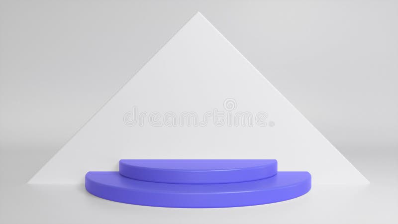 Purple Glossy Podium on White Abstract Triangular Background. Blank ...
