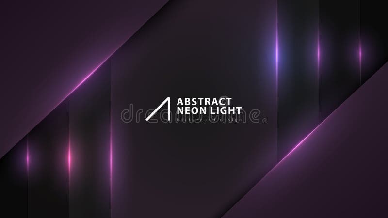 Purple Glow Line Abstract Minimal Neon Background, Vector Glowing ...