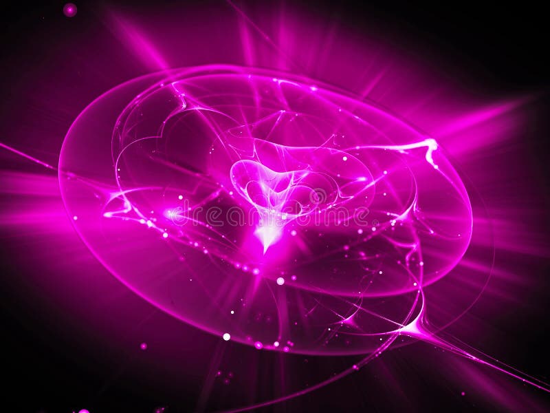 Purple Glowing Spiral Quantum with Balls Stock Illustration ...