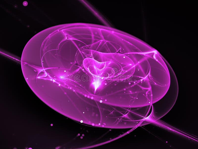 Purple Glowing Spiral Quantum with Balls Stock Illustration ...