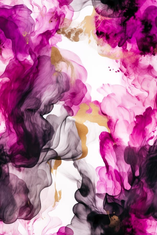 Purple and Gold Color Alcohol Ink Seamless Pattern. Mobile Wallpaper ...