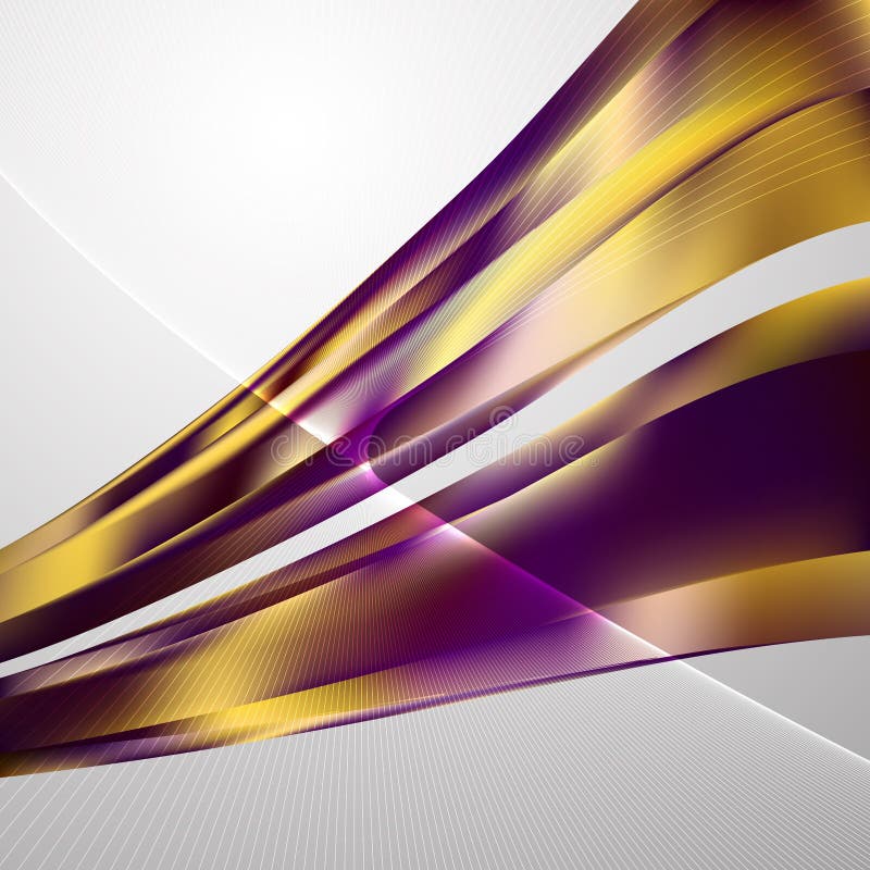 Purple and Gold Curved Lines Background Stock Vector - Illustration of ...