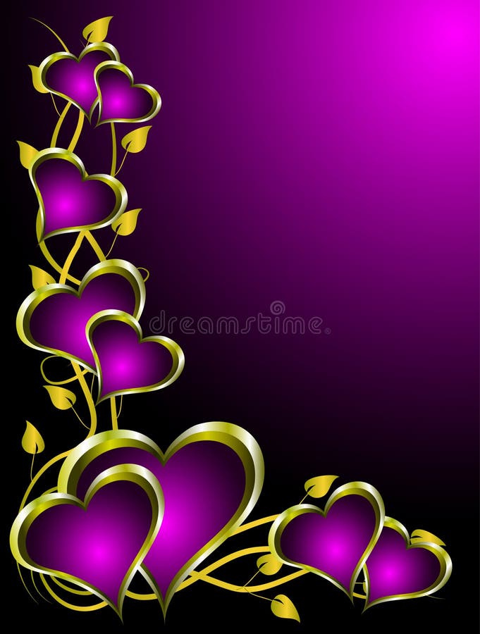A Purple Hearts Valentines Day Background Stock Vector - Illustration ...