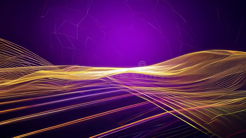 Purple and Gold Lines Create a Grid-like Pattern, with a Glowing ...