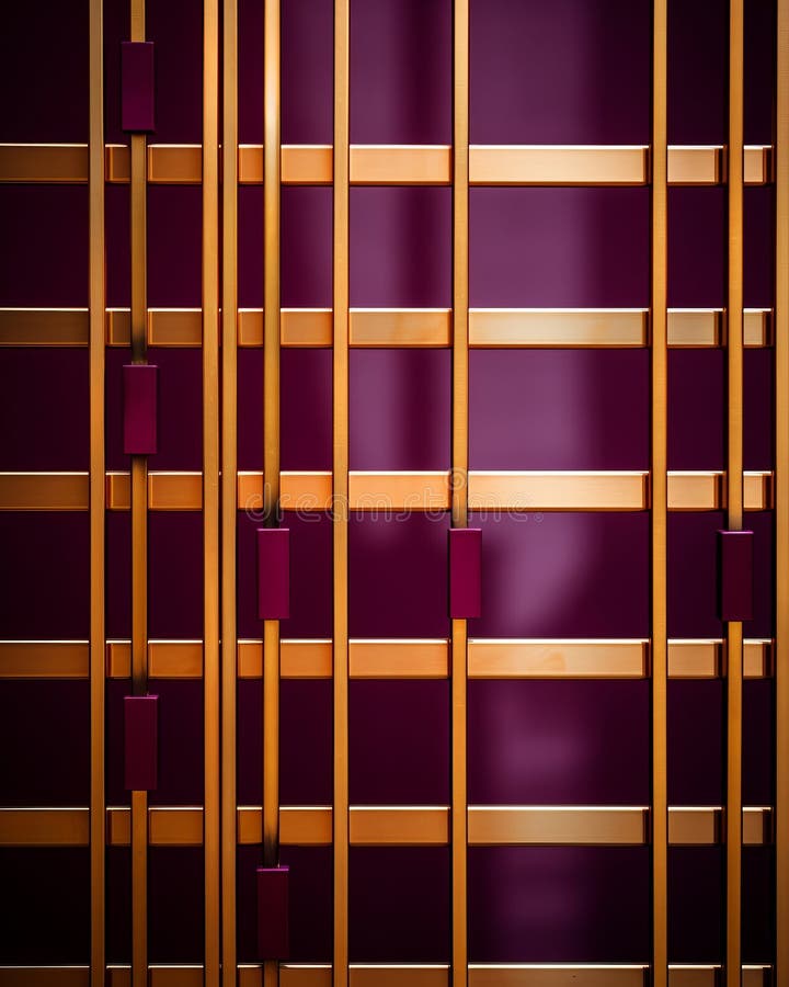 A Purple and Gold Wall with Bars on it Stock Illustration ...