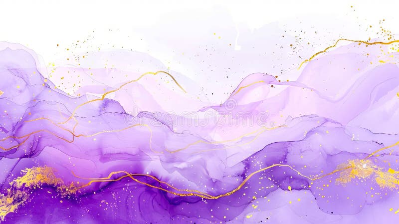 A Purple and Gold Watercolor Background Stock Image - Image of ...