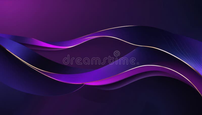 A Purple and Gold Wave in the Ocean Stock Illustration - Illustration ...