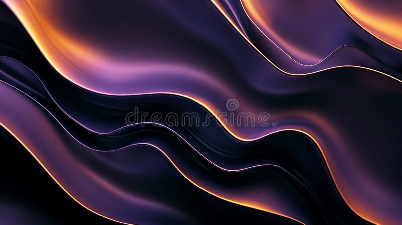 A Purple and Gold Wave Pattern with a Black Background. Generative AI ...