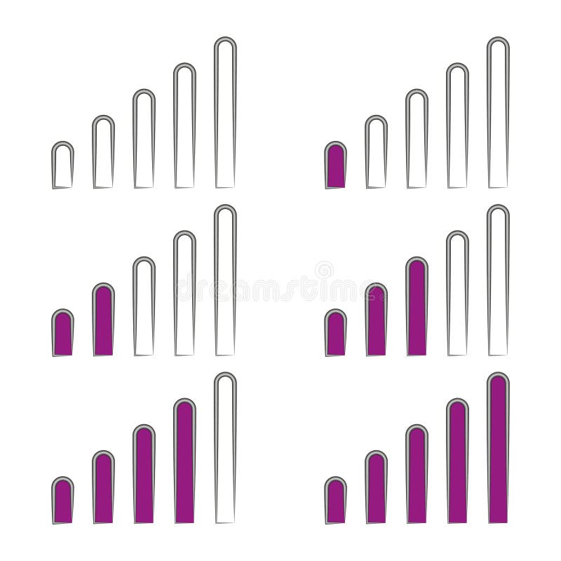 Purple Gradient Bar Charts. Black and White. Data Visualization Icons ...