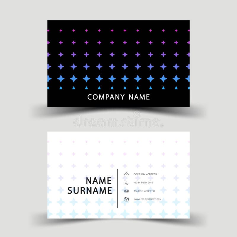 Purple Gradient Business Card Design. on the Gray Background Editorial ...
