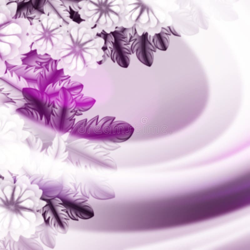 Purple Gradient Wavy Transparent Background with Abstract Floral ...