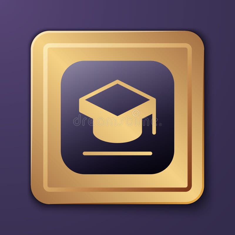 Purple Graduation Cap Icon Isolated on Purple Background. Graduation ...