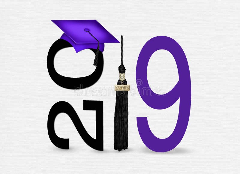 Purple Graduation Cap for 2015 Stock Illustration - Illustration of ...