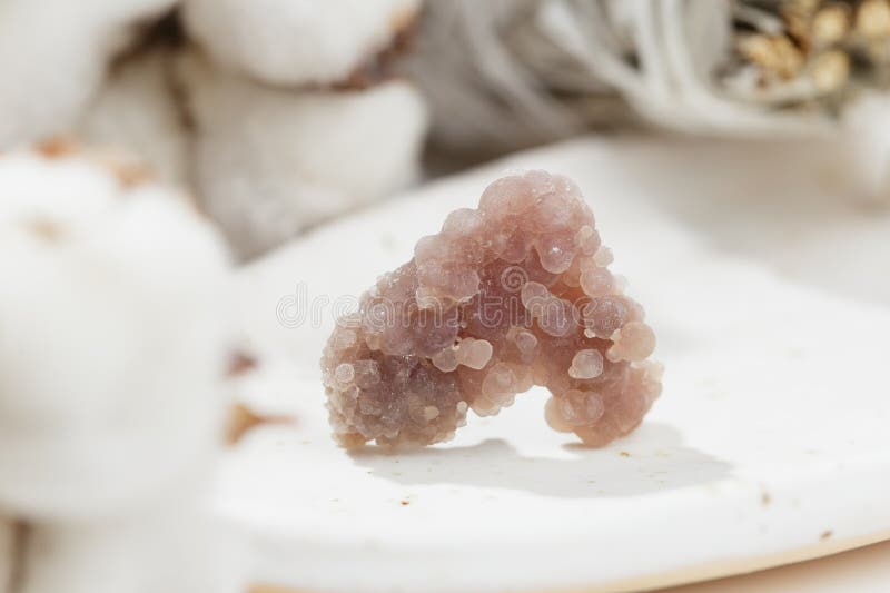 Purple Grape Agate Chalcedony on a White Tray Stock Image - Image of ...