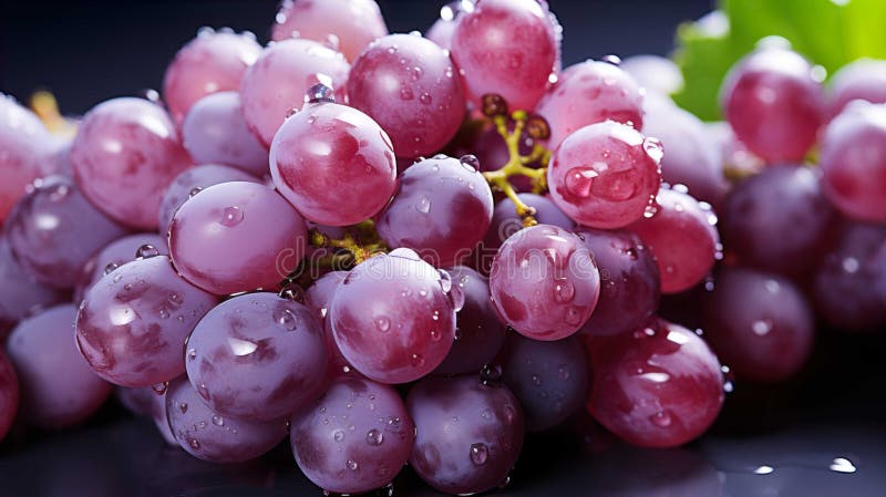 Purple Grapes, Close Up, Clear, White Background , Generate AI Stock ...