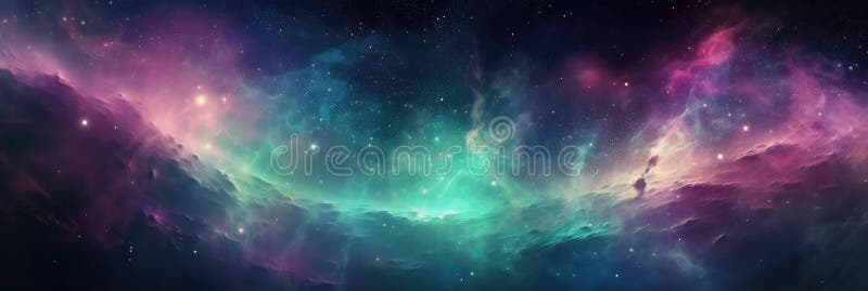 Purple Green Blue Space , Panoramic Background. Generative AI Stock ...