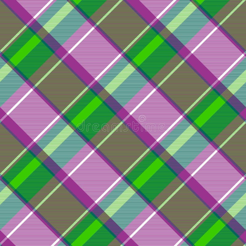 Purple Green Color Check Fabric Texture Seamless Pattern Stock Vector ...