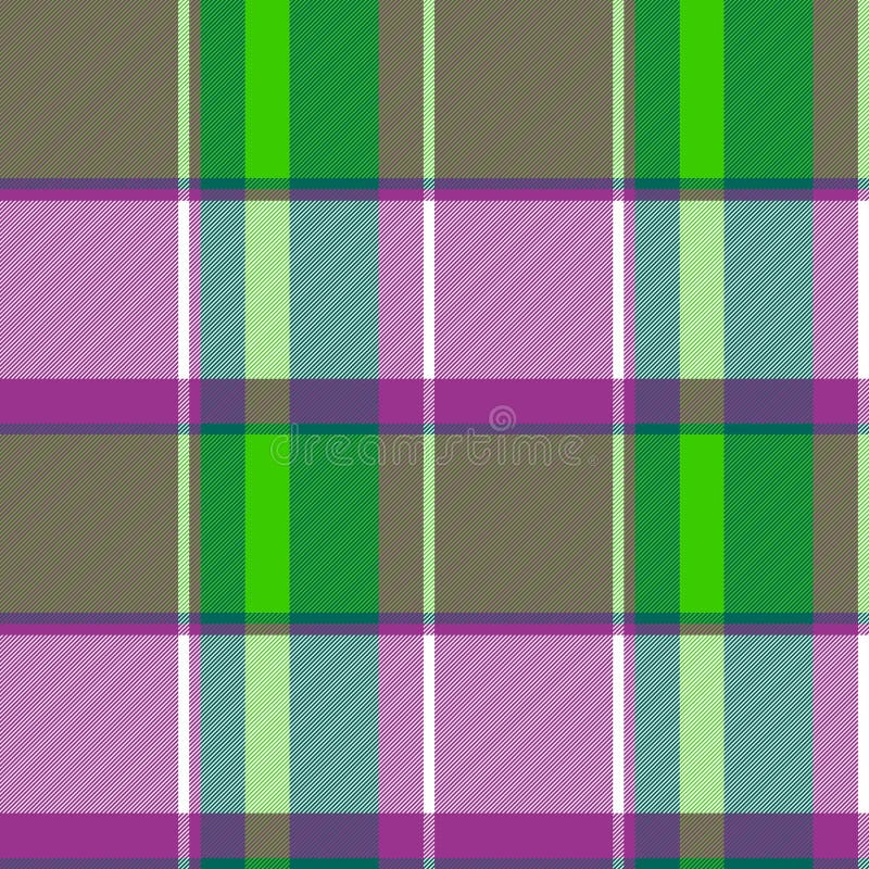 Purple Green Color Check Fabric Texture Seamless Pattern Stock Vector ...