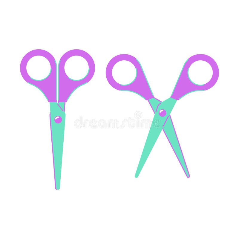 Open Green Scissors White Background Stock Illustrations – 272 Open ...