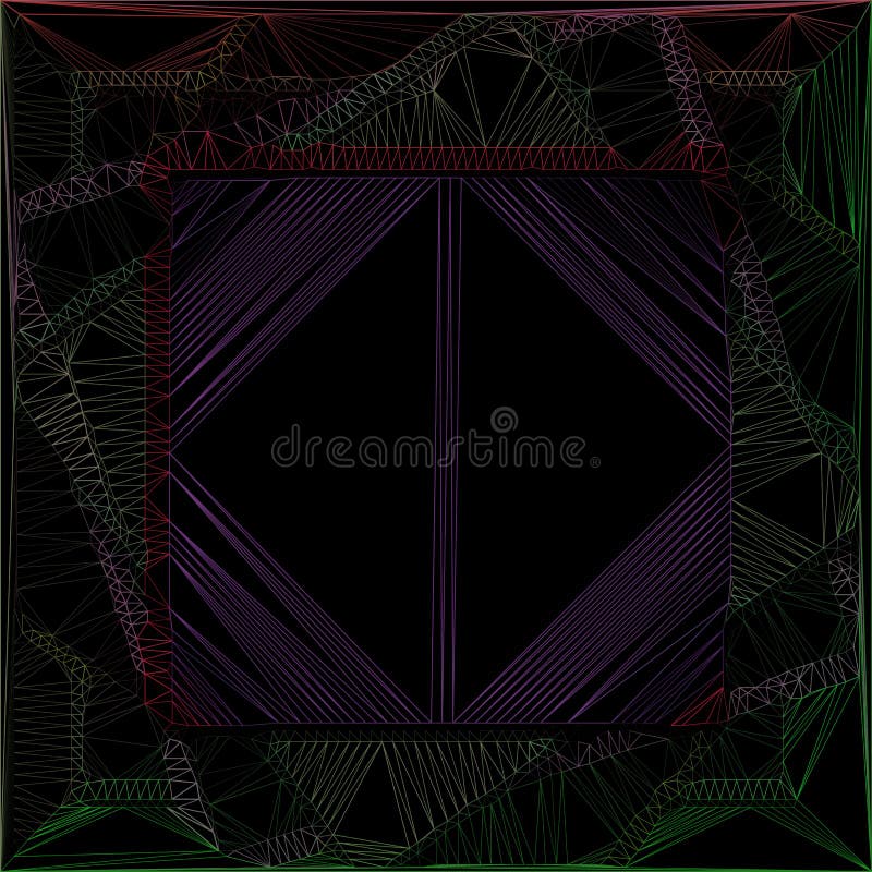 Purple Green Red Triangle Line on Black Background Stock Vector ...