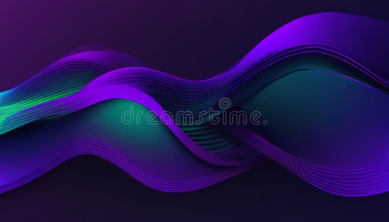 A Purple and Green Wave in the Ocean Stock Illustration - Illustration ...