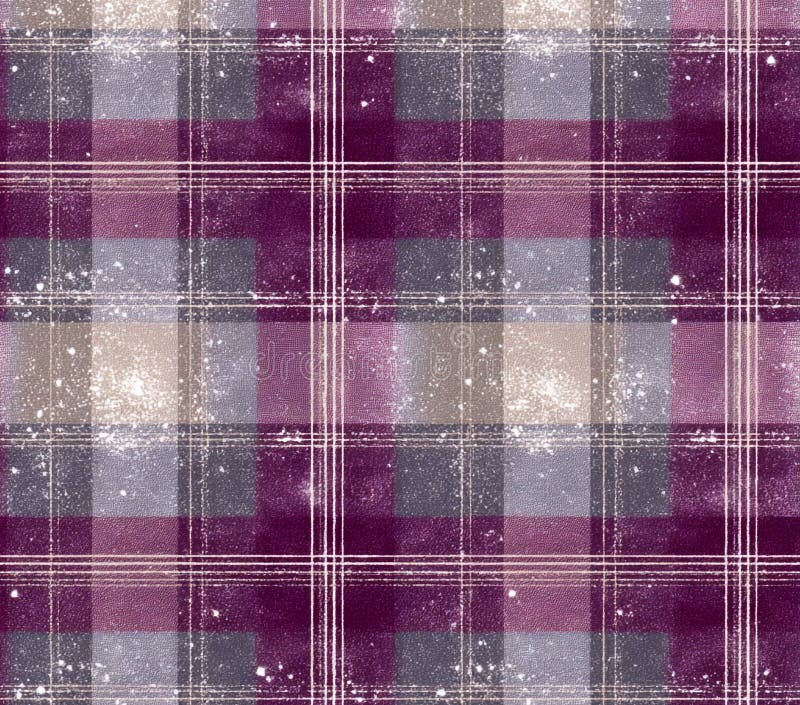 Purple Grey and Beige Plaid Pattern Seamless Grunge Texture for Fabric ...