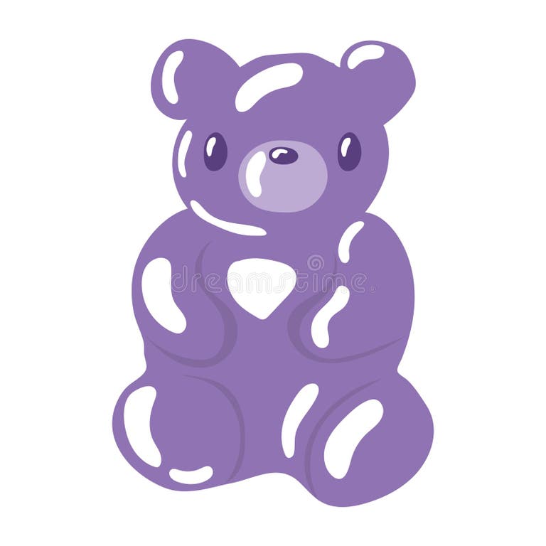 Purple Gummy Bear Candy. Vector Stock Vector - Illustration of shiny ...