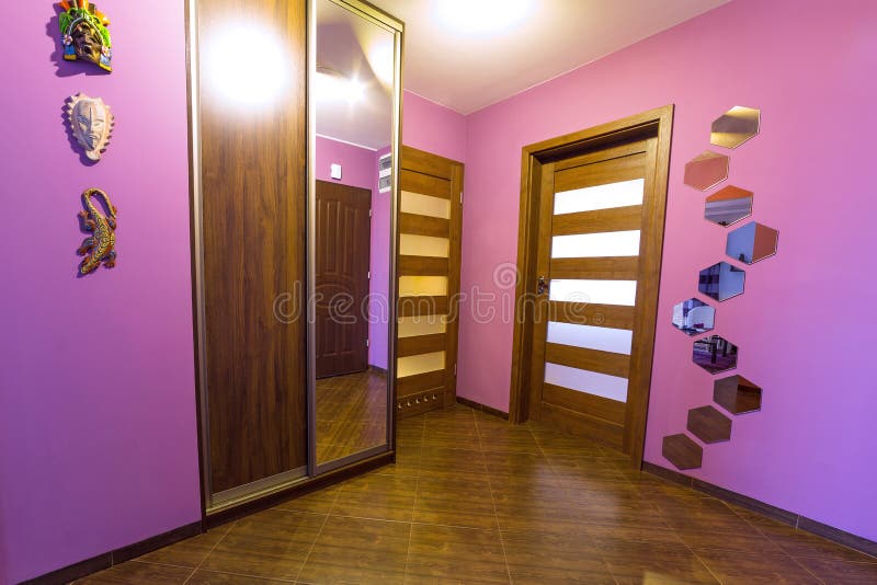 Purple hall interior stock photo. Image of interior, decoration - 33430836