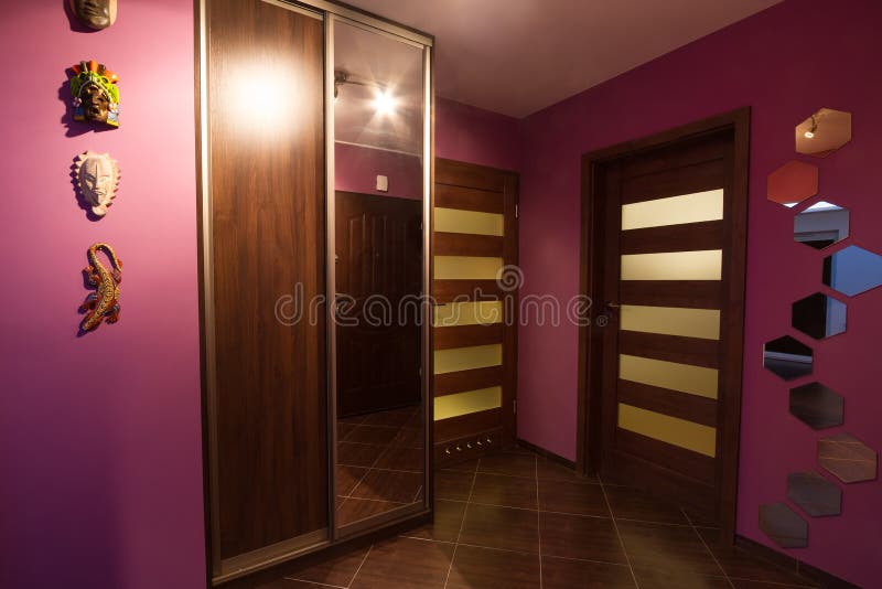 Purple hall with wardrobe stock photo. Image of magnificent - 25709932