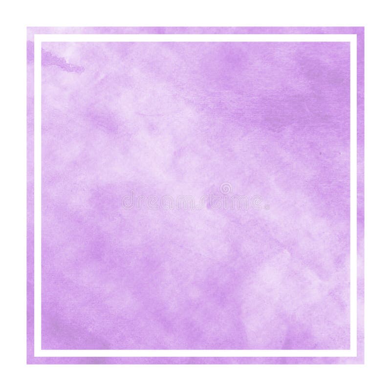 Purple Hand Drawn Watercolor Rectangular Frame Background Texture with ...