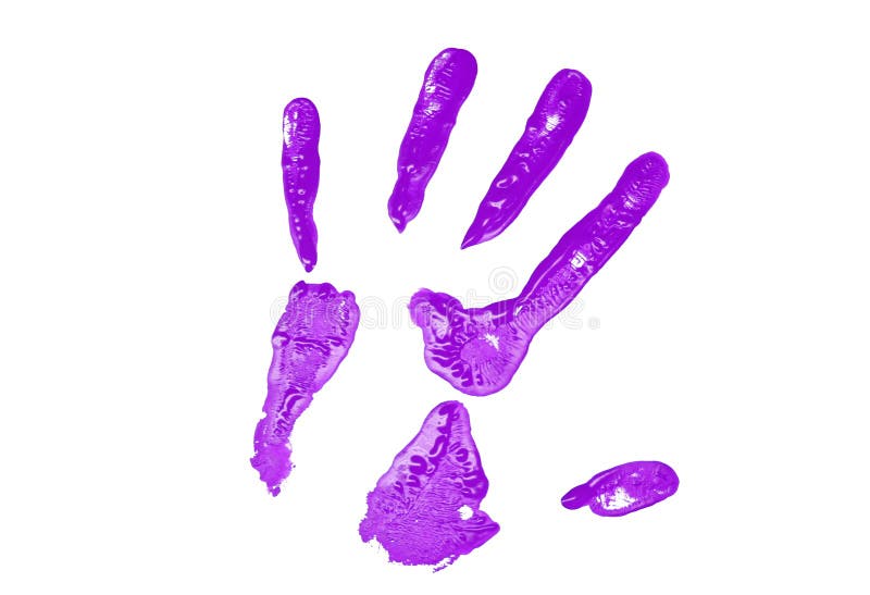 Purple Hand Print stock photo. Image of human, creativity - 4991694