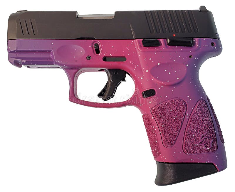 Purple Handgun Facing Left stock image. Image of taurus - 340245929