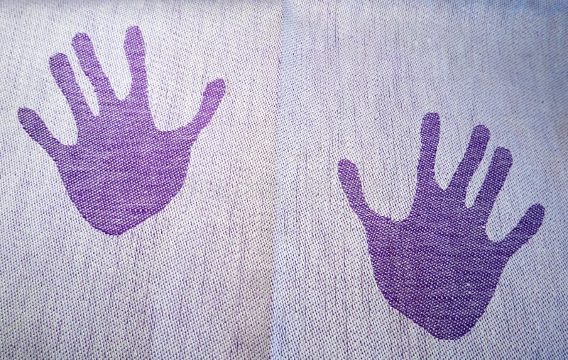 Purple Hands Painted on Fabric Stock Illustration - Illustration of ...