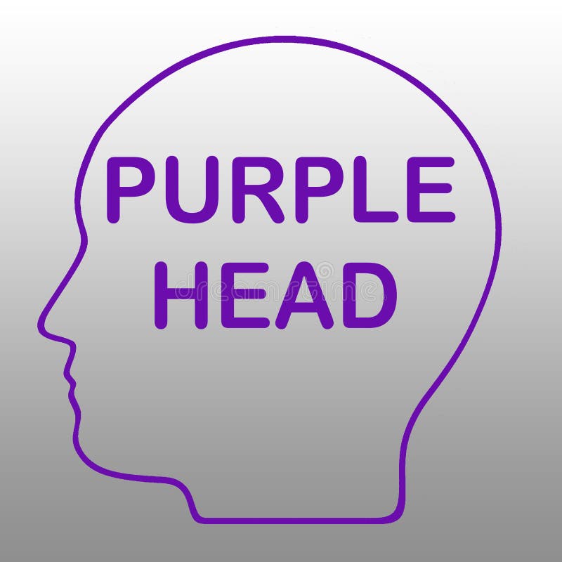 PURPLE HEAD concept stock illustration. Illustration of celebration ...