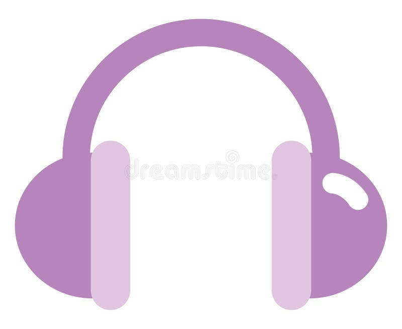 Purple Headphones. Front and Side View Stock Vector - Illustration of ...
